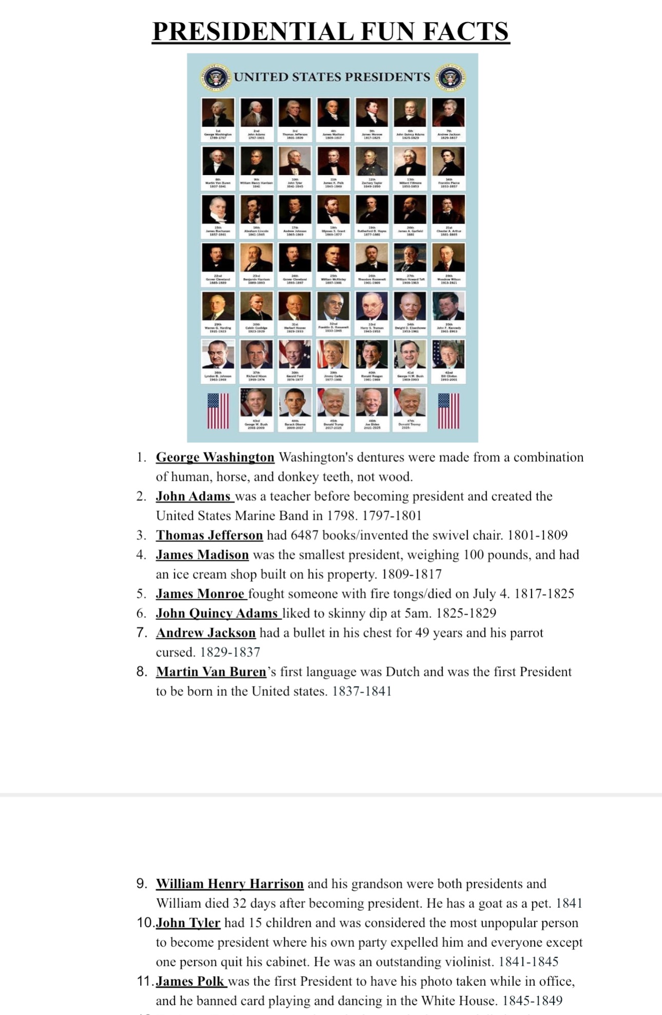 President’s Rap 1-11 Fun Facts – Perrymuse