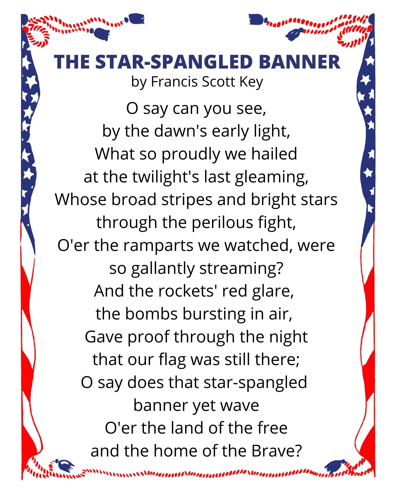 Star Spangled Banner with Grade 2 – Perrymuse